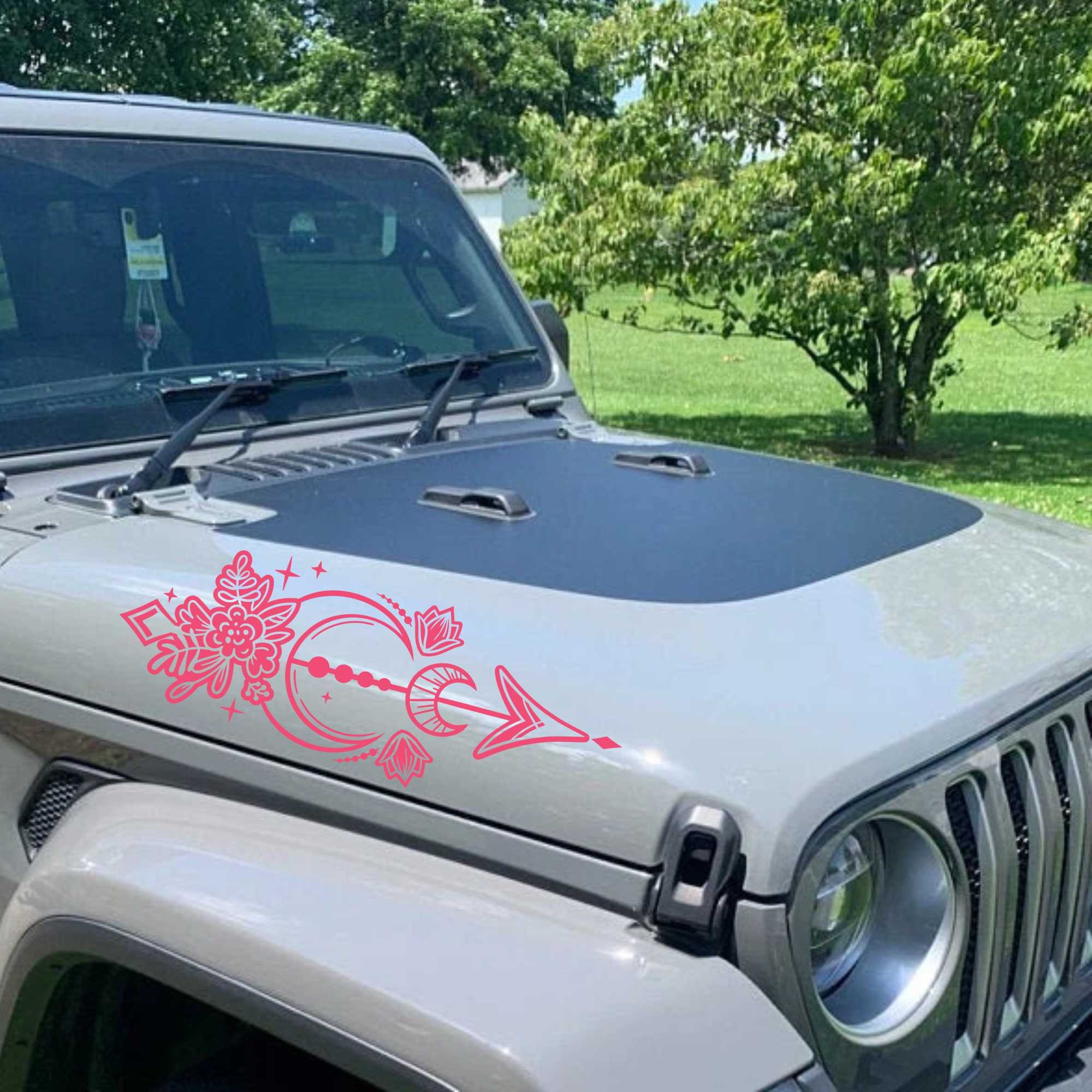BOHO MOON ARROW With Flowersvinyl Decal Sticker for Her - Etsy