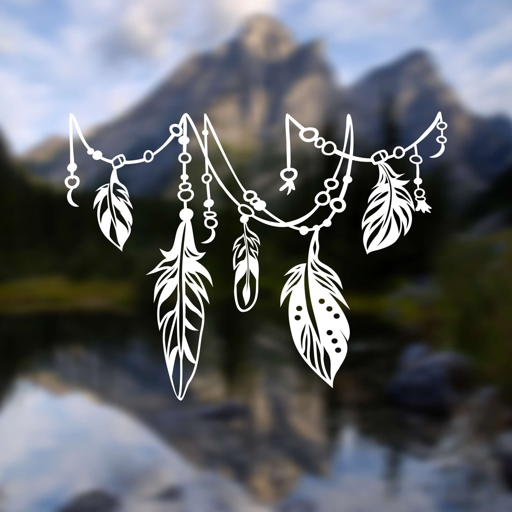BOHO Feather Swag, Vinyl Decal Sticker, Decal Sticker Gift for Her ...