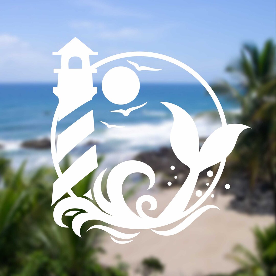 MERMAID Beach Lighthouse Vinyl Decal Sticker, Adventure, Nature, for ...