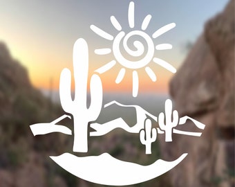 DESERT SUNSET Vinyl Decal Sticker Adventure Decal Nature | Etsy