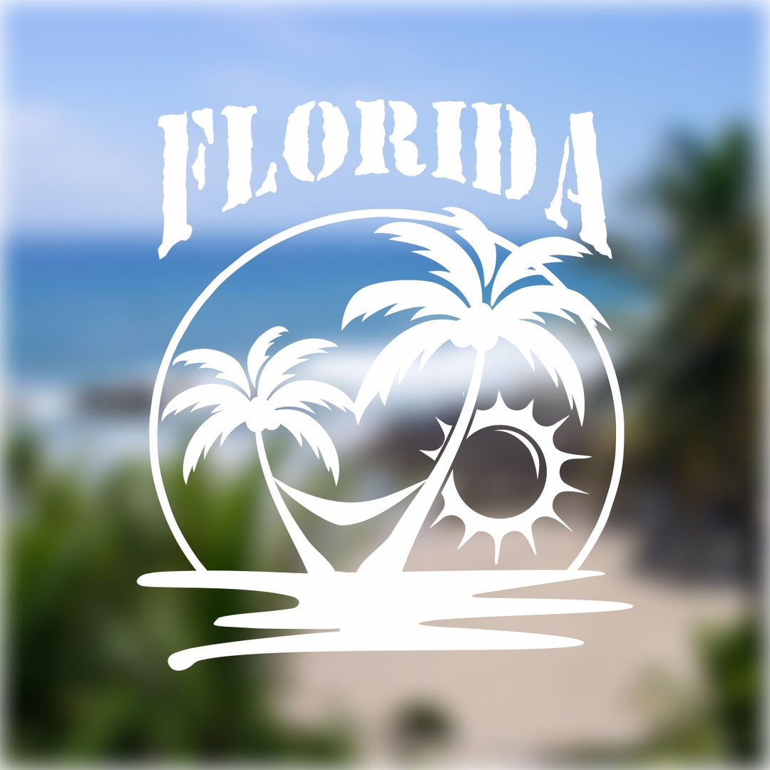 FLORIDA BEACH SUNSET, Vinyl Decal Sticker Nature Decal, Beach Decal ...