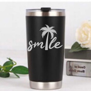 SMILE Palm Tree Beach Vinyl Decal Sticker, Nature Decal, Beach Decal ...