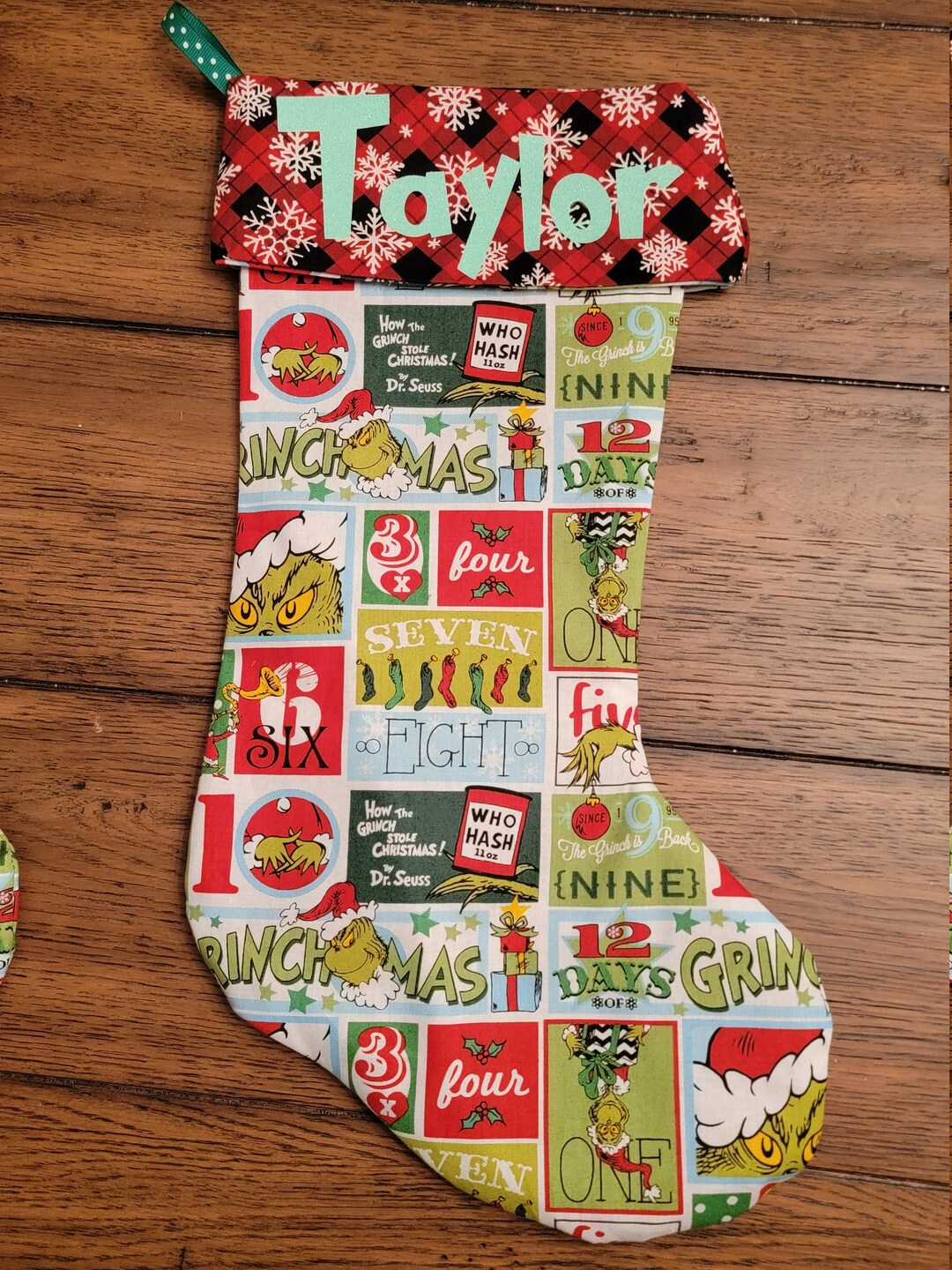 Personalized Grinch Christmas Stocking - Etsy