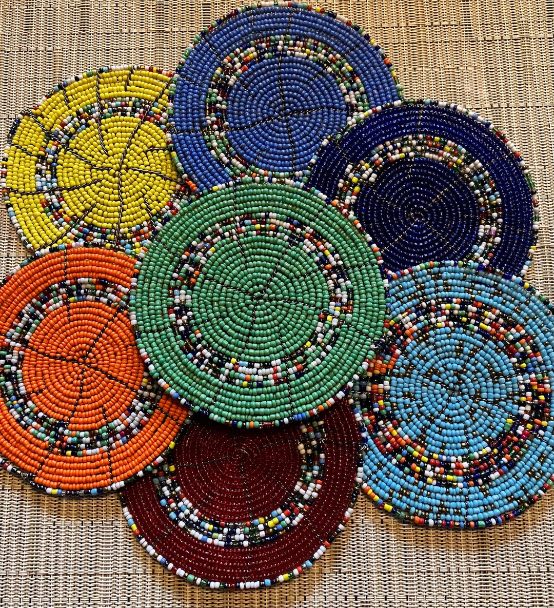 Handmade Tanzanian Beaded Coasters, African, Gift, Maasai - Etsy