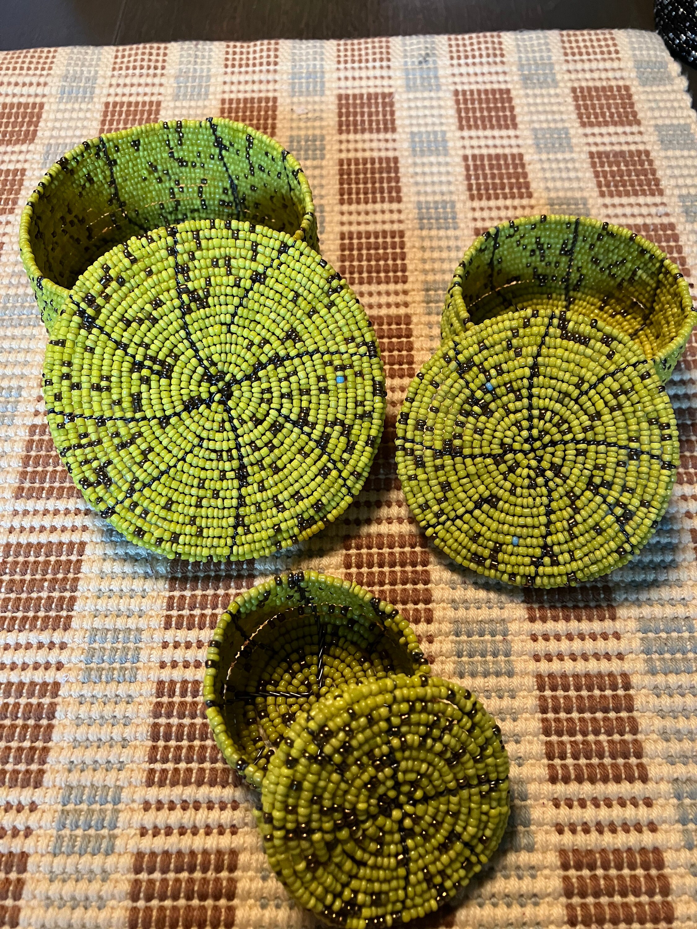 Handmade Tanzanian Stacking Beaded Baskets, Set of 3, Africa, Gift ...