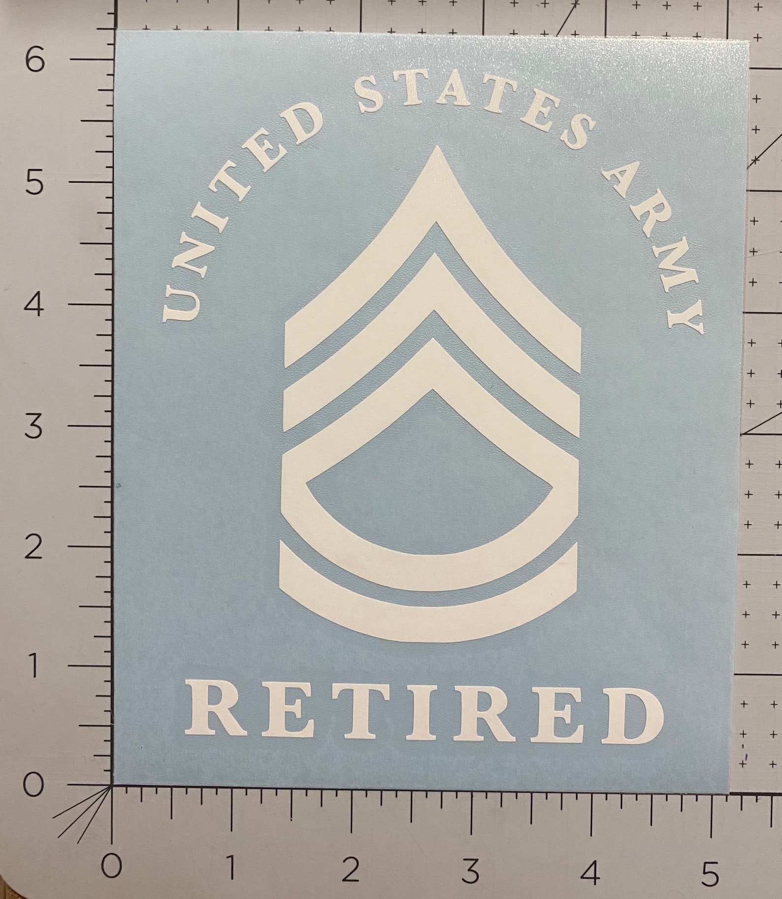 United States Army E7 - E9 Retired Custom Vinyl Sticker Decal Shown in ...