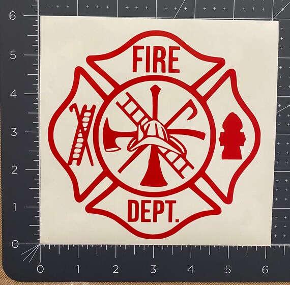 Fire Department vinyl logo sticker decal laptop bumper | Etsy