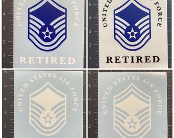 MILITARY DECAL US Air Force Chief Master Sergeant Retired United States ...