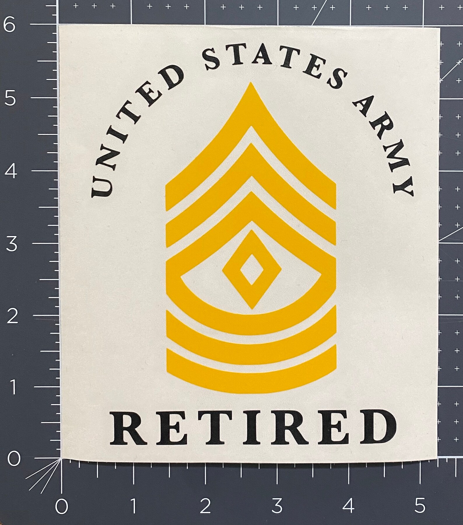 United States Army E7 - E9 Retired Custom Vinyl Sticker Decal Shown in ...