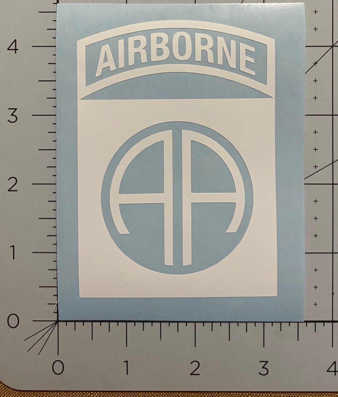 82nd Airborne “all American” Division Patch in Matte White - Decal ...