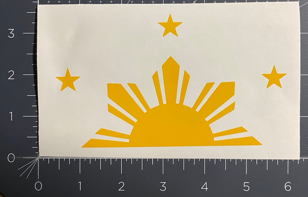 Philippine Flag Rising Sun Window Sticker Decal in Yellow - Etsy