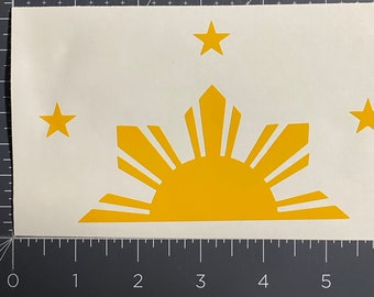 Philippines Flag Decal, Sun Sticker, Filipino Pinoy Pride, Car Window ...