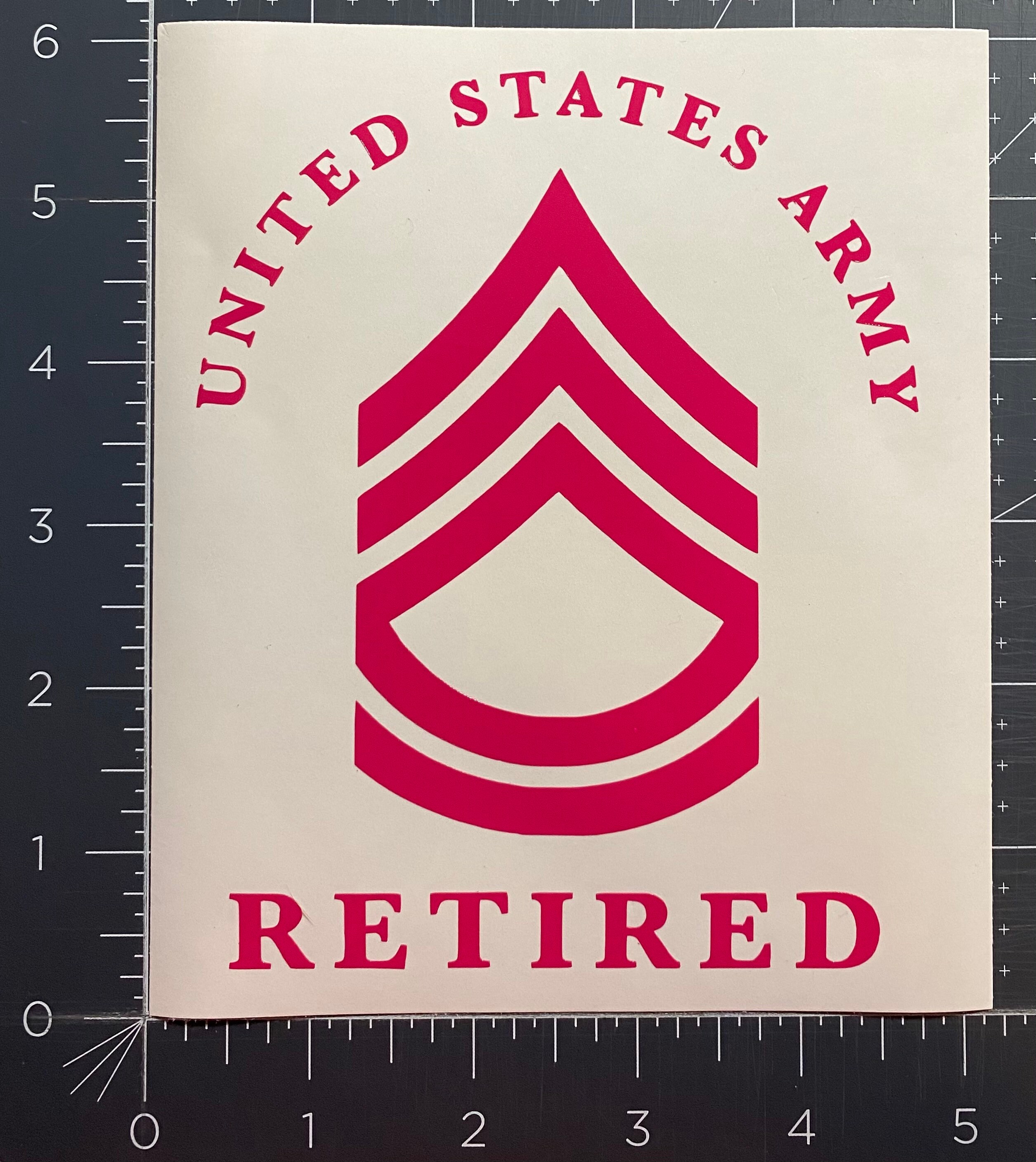 United States Army E7 E9 retired custom vinyl sticker decal | Etsy