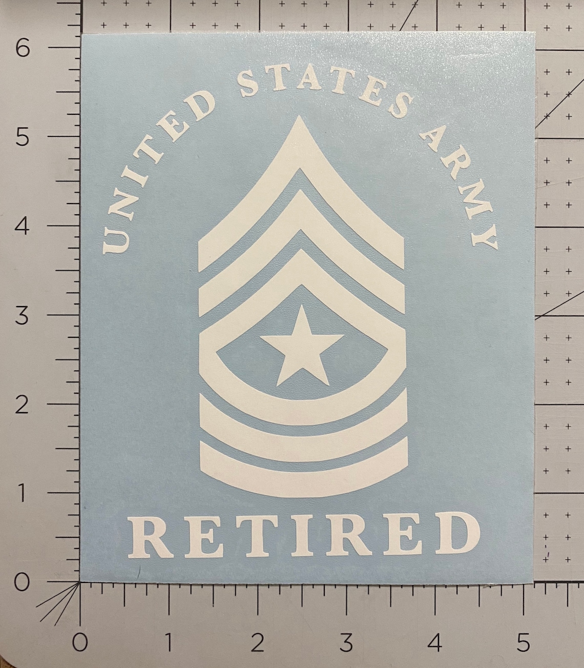 United States Army E7 - E9 Retired Custom Vinyl Sticker Decal Shown in ...