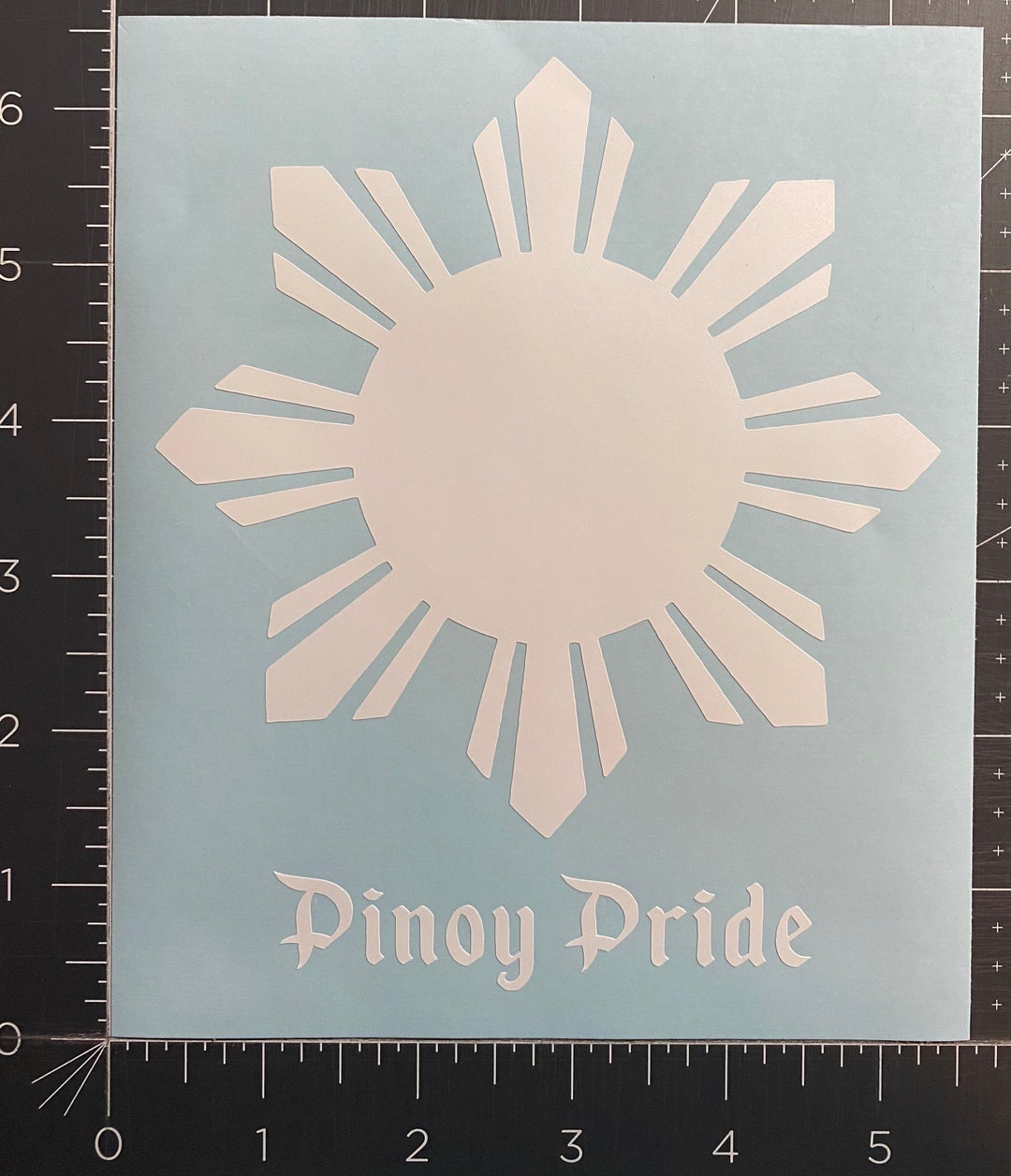 Custom Filipino Pride Vinyl Sticker Decal Shown in Matte White - Laptop ...