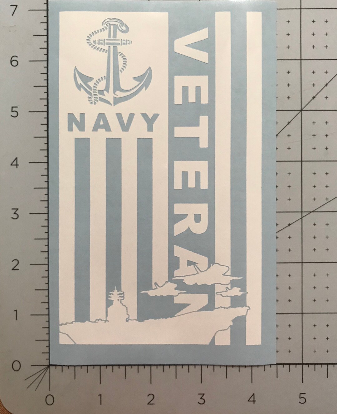 USN Veteran American Flag Decal Sticker - Aircraft Carrier - US Navy ...