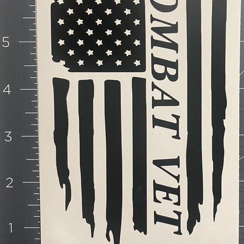Military Veteran AV Distressed Flag Vinyl Decal Combat Veteran - Etsy