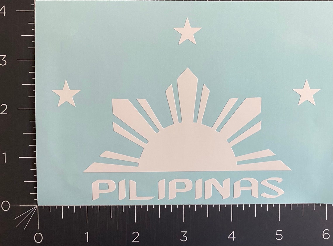 Philippine flag rising sun window sticker decal in yellow | Etsy