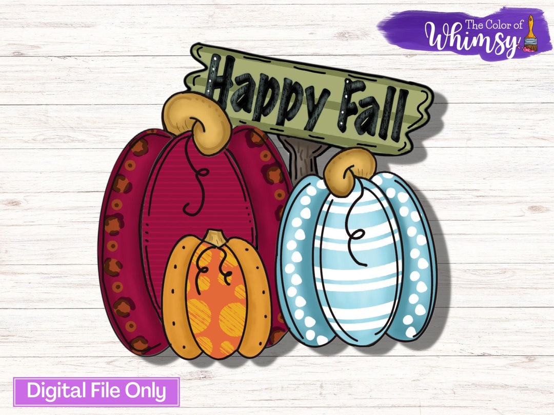 Happy Fall Pumpkins Thanksgiving SVG Digital File for Door - Etsy