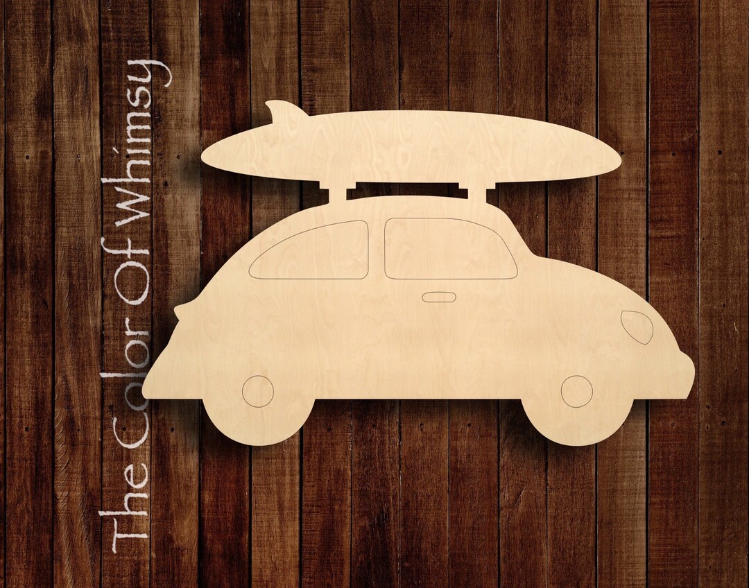 Beach Car Surfboard Unfinished Wood Shape, Ready to Paint, Paint ...