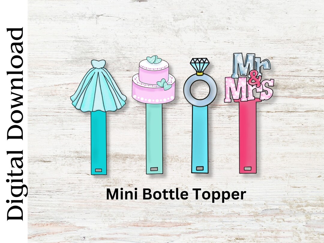 Topper for Mini Liquor Holder Wedding Themed Addition Only SVG Cut File ...