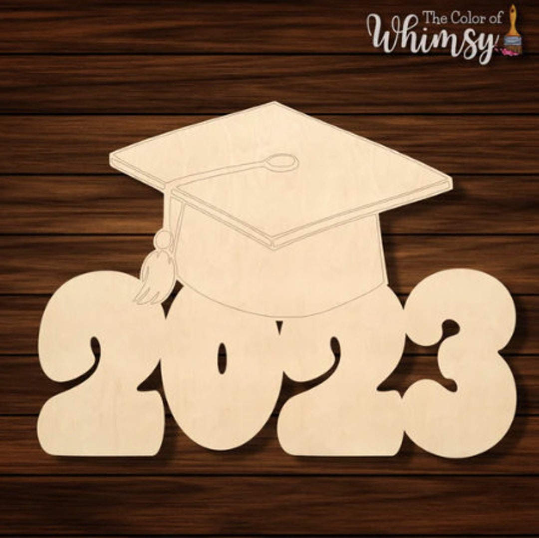 2023 Graduation Cap With Diploma Unfinished Wood Shape Laser - Etsy