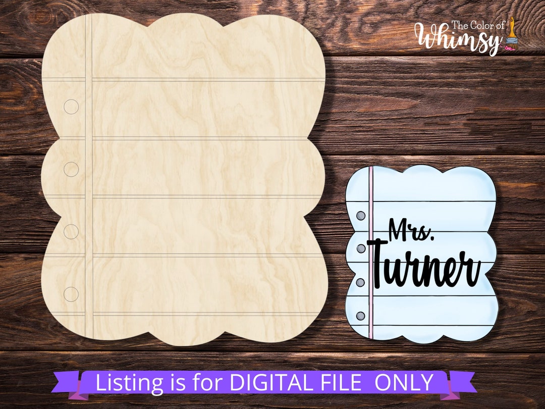 School Notebook Paper Teacher Gift SVG Digital Cut File - Etsy