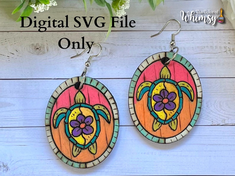 Turtle Earrings SVG File Digital Cut File for Laser - Etsy