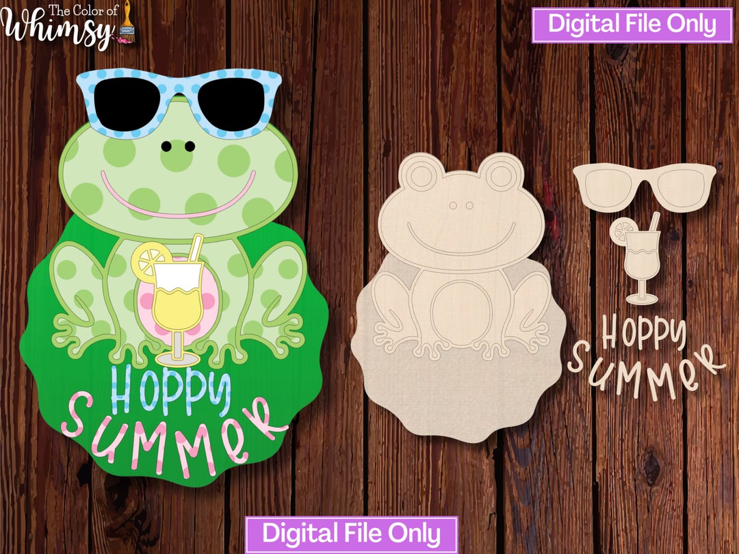Door Hanger SVG File - Cute Layered Frog Hoppy Summer - Etsy