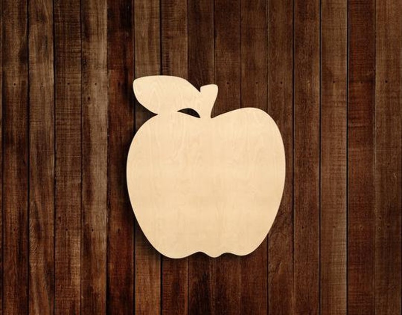 APPLE Wood Blank, Unfinished Wood Shape, Ready to Paint, Great for ...