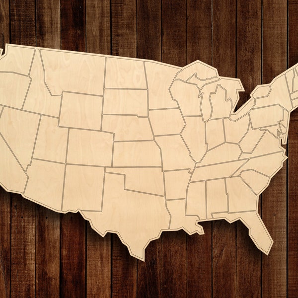 Wood States Cut Out - Etsy