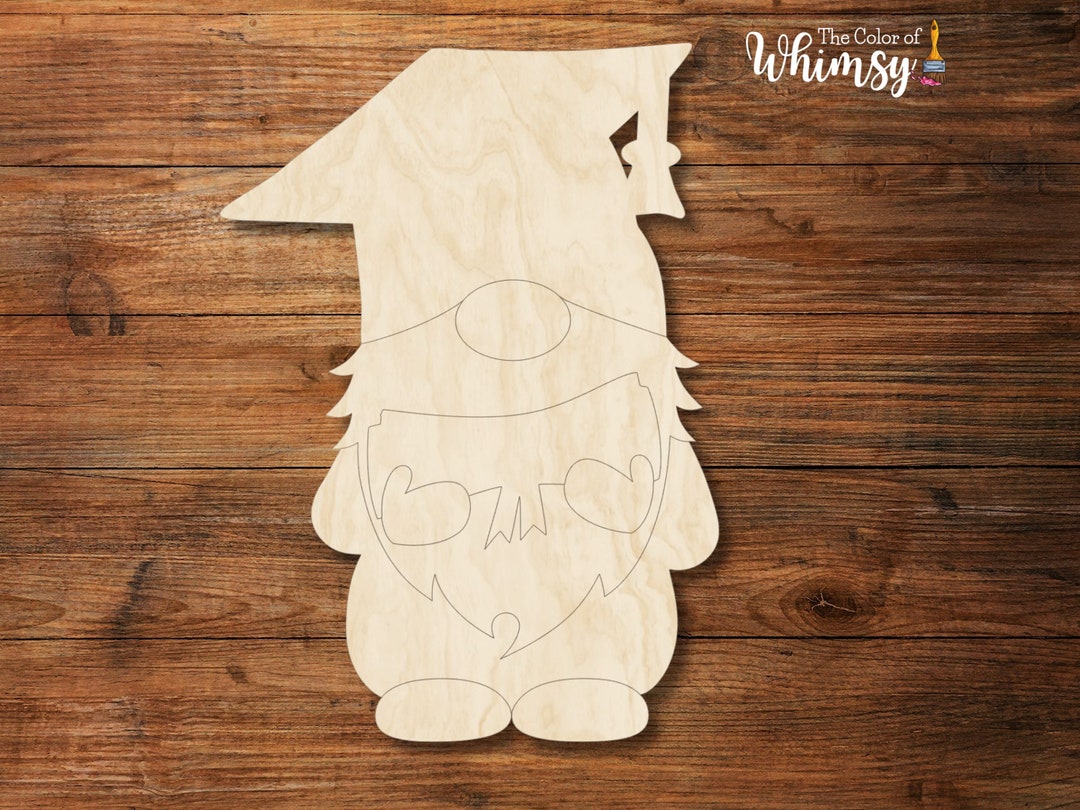 Graduation Gnome With Diploma Unfinished Wood Shape, Laser Cut Door ...