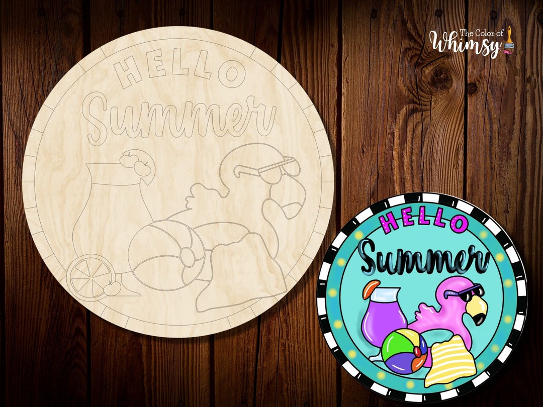 HELLO SUMMER Wood Door Hanger Blank, Paint Parties or DIY Painting ...