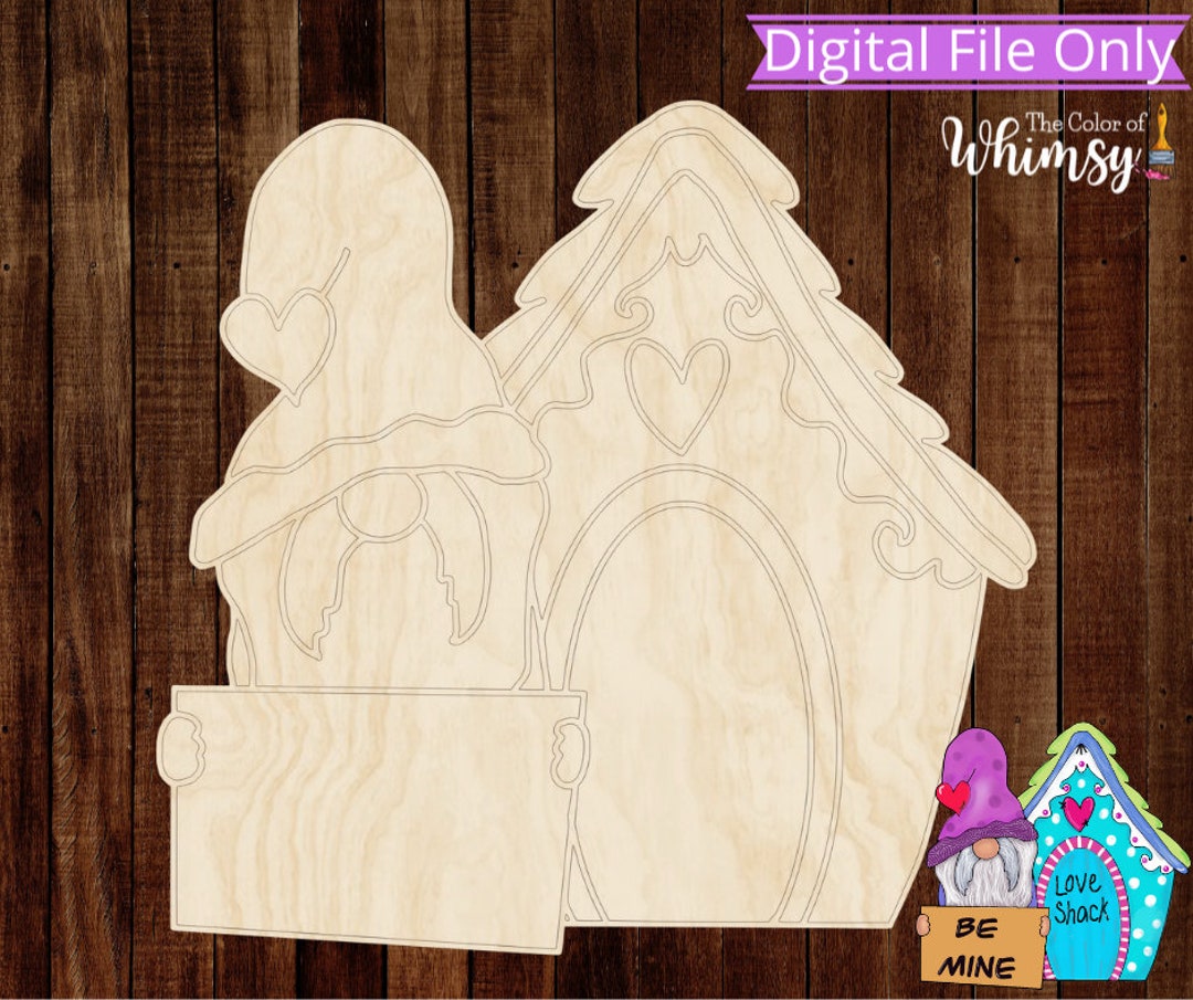 Gnome Holding Sign Gnome House SVG File - Etsy