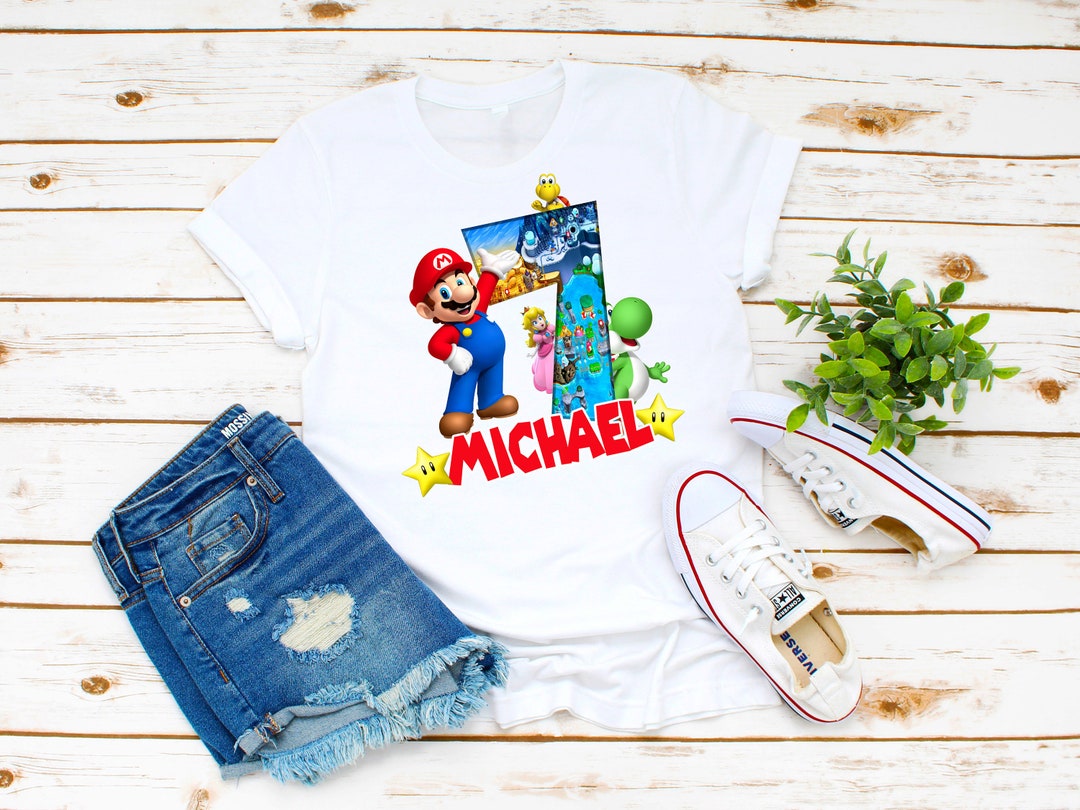 Super Mario Birthday Shirt for Boys , Super Mario Custom Shirt, Super ...