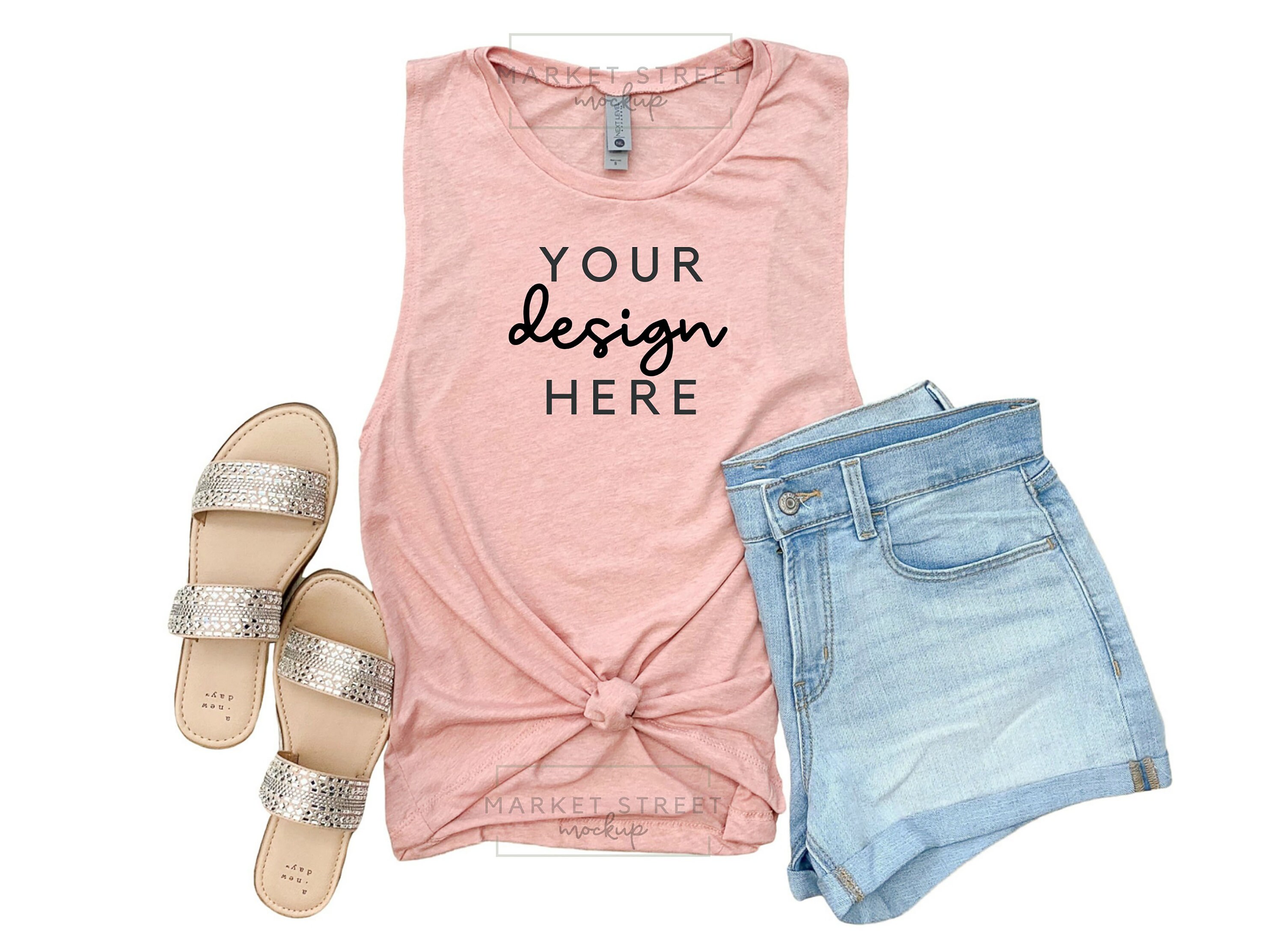 Wall Hangings Home & Living Festival Tank Top Summer Mockup Desert Pink ...