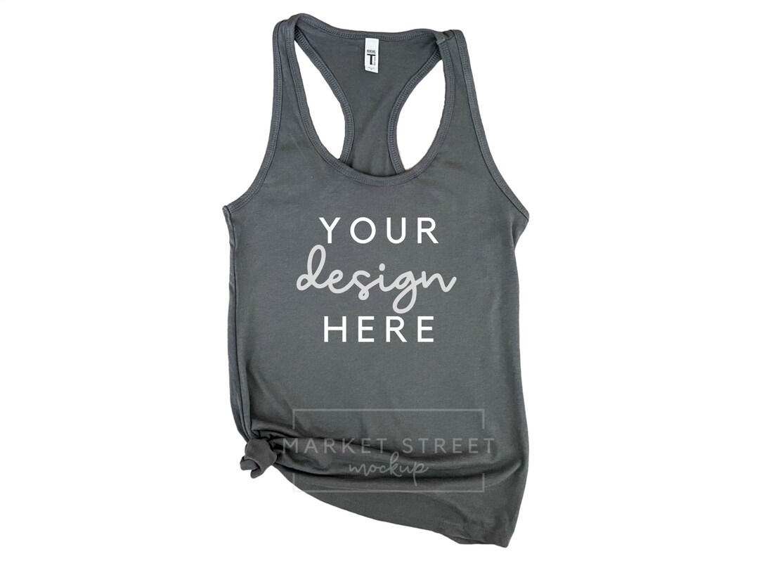 Dark Gray Tank Top Mockup | Next Level Dark Gray Racerback Tank Mockup ...