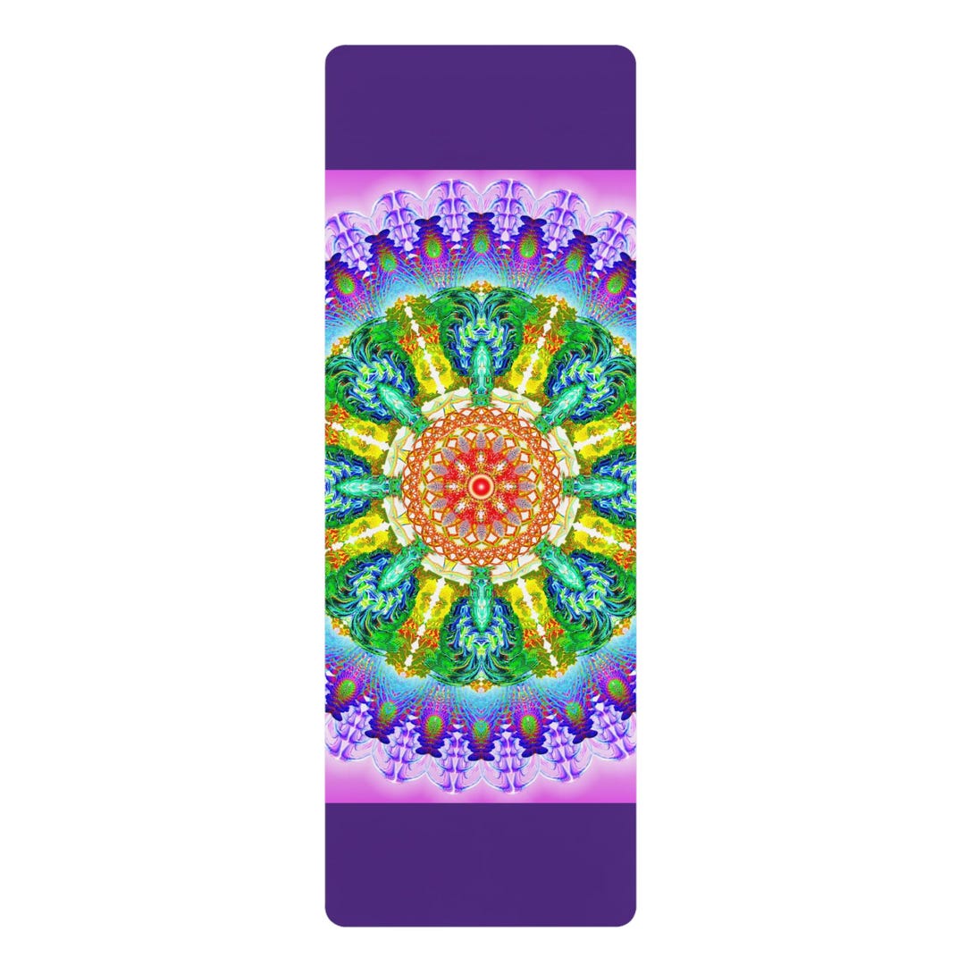 Rainbow Energy Seven Chakras Mandala | Rubber Yoga Mat | Colorful ...