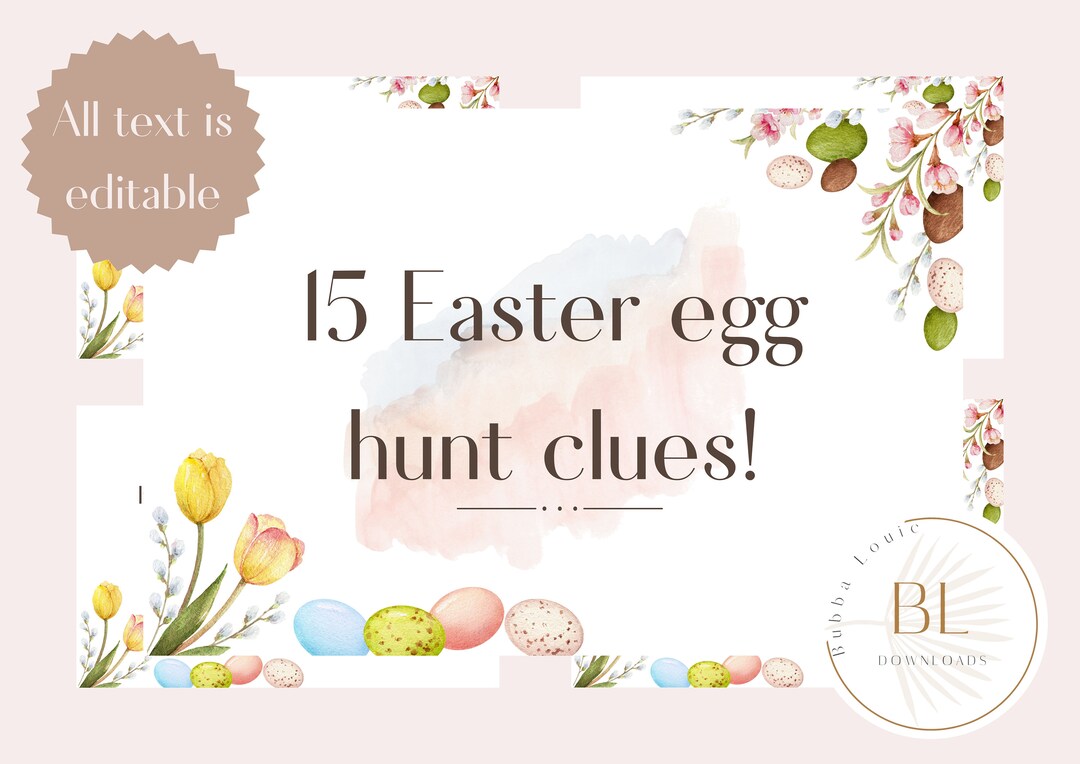 Easter Egg Hunt Clues - 6'x4', Easter Games, Editable Easter Hunt Clues ...