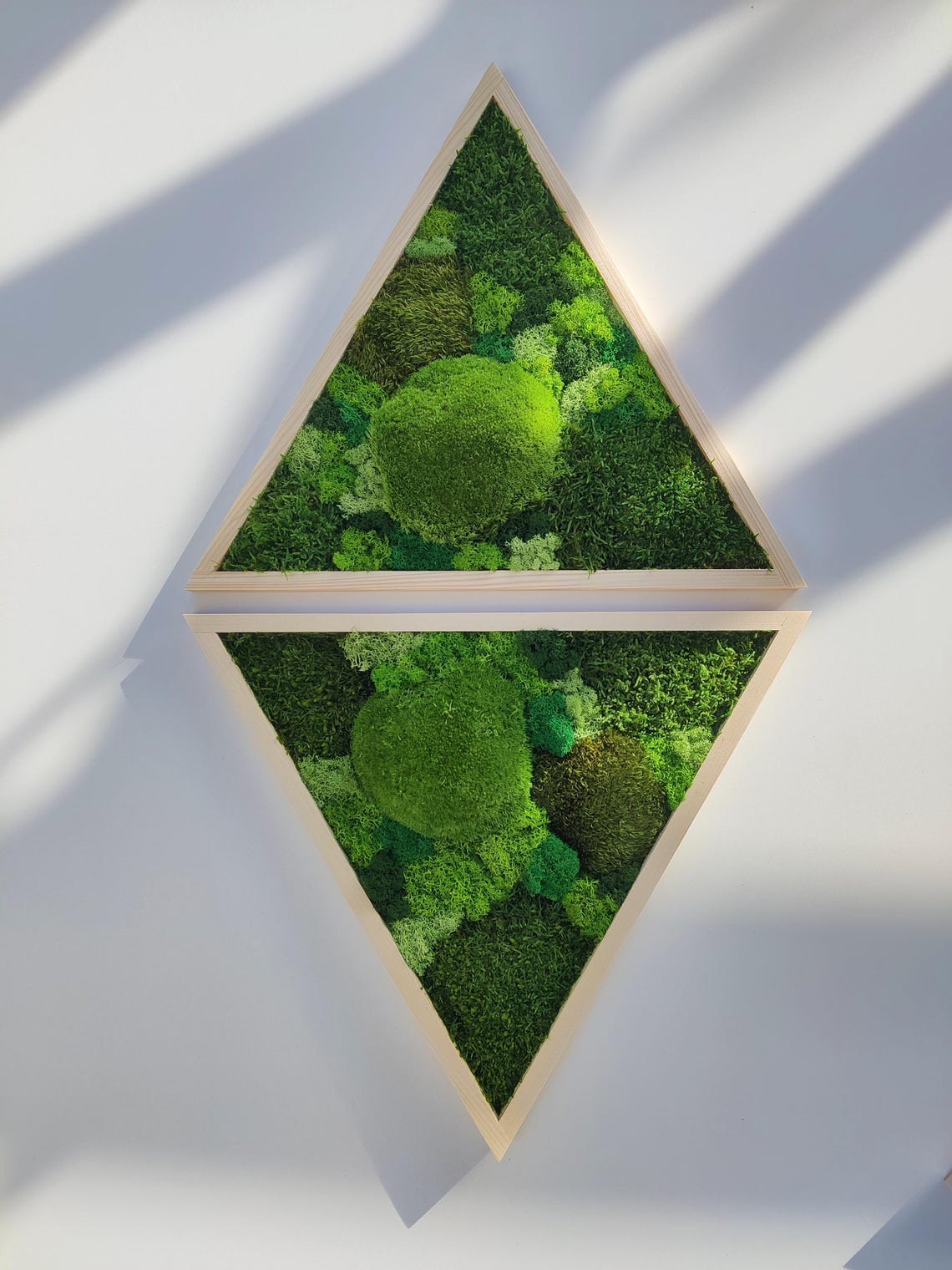 Stabilized Moss Wooden Triangle: Eco-friendly Wall Art - Etsy