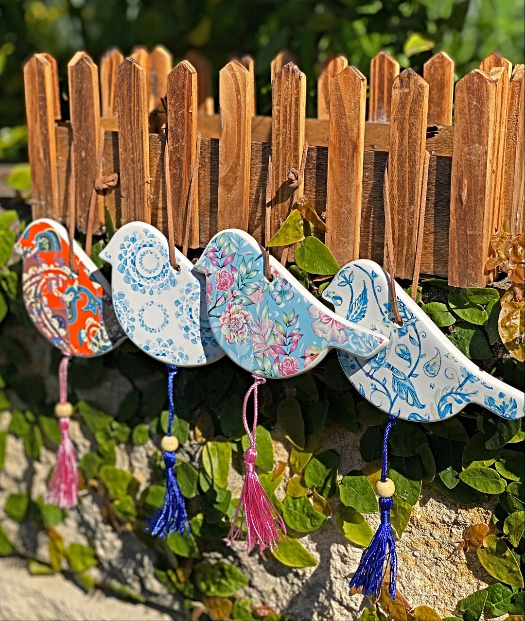 Ceramic Hanging Bird Ceramic Gift Tag Ceramic Keepsake Hanging ...