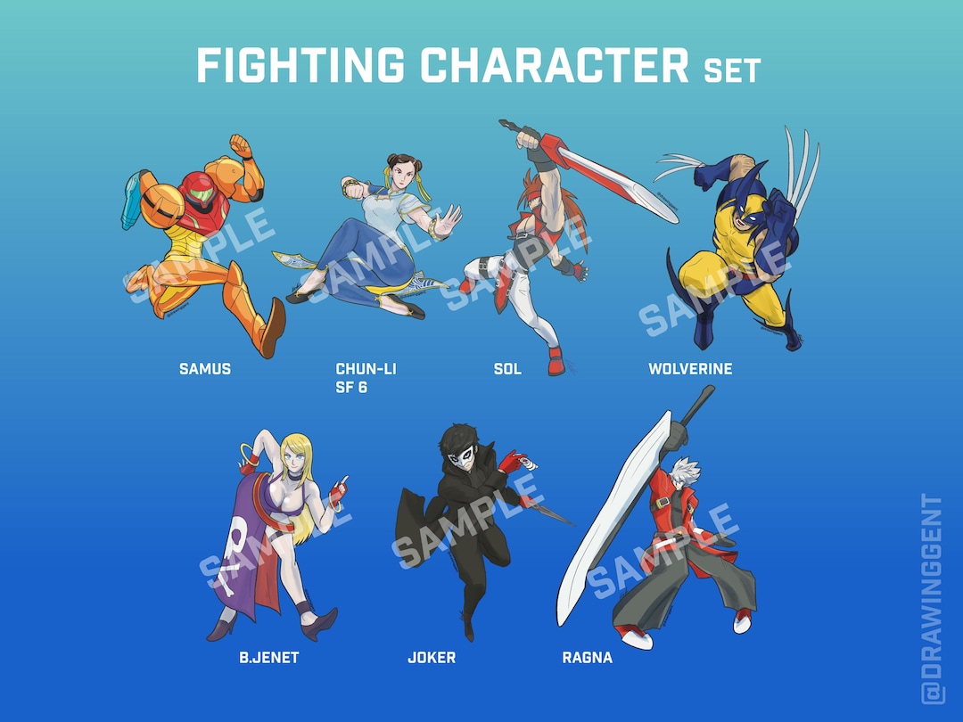 Fighting Game Character Inspired Stickers - Etsy