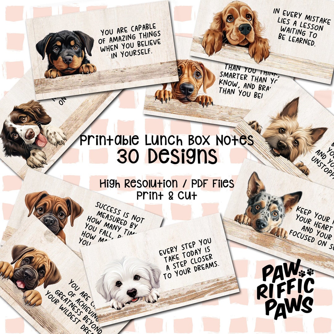 Encourage Printable Lunch Box Notes, Back to School, Funny Love Notes ...
