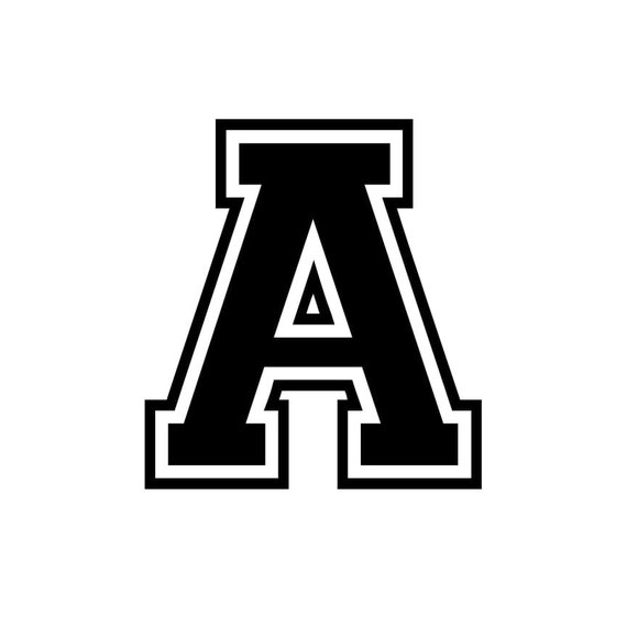 SVG College Varsity Alphabet Letters Numbers and Symbols - Etsy