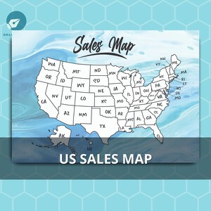 US Postcode Sales Map Tracker, Printable United States Etsy Sales Map ...