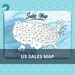 US Postcode Sales Map Tracker, Printable United States Etsy Sales Map ...