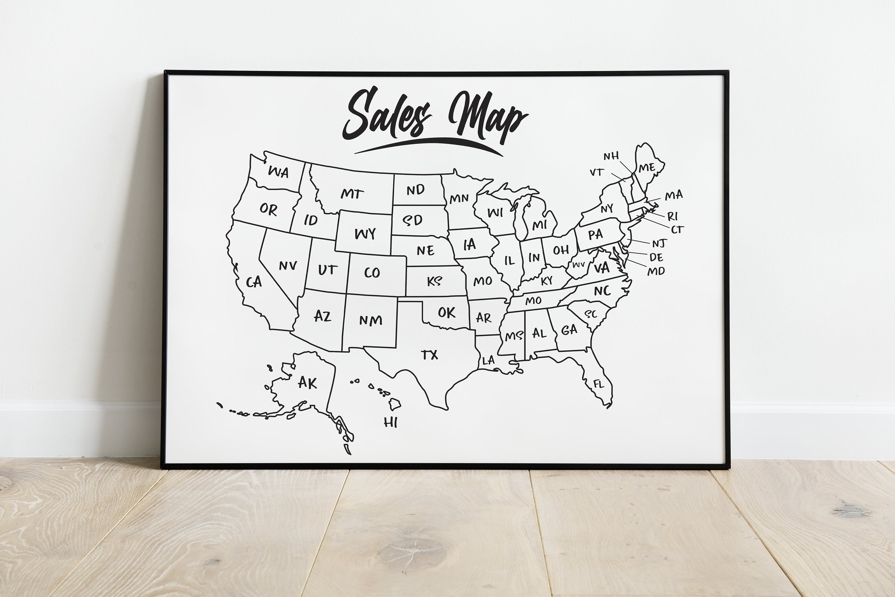 USA Postcode Sales Map, Postcode Sales Map,colour in US Map, A4 ...