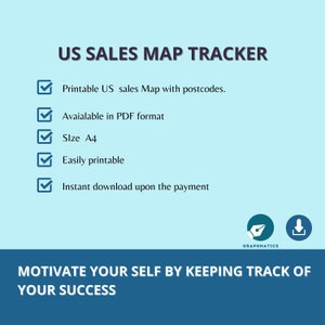 US Postcode Sales Map Tracker Printable United States Etsy - Etsy