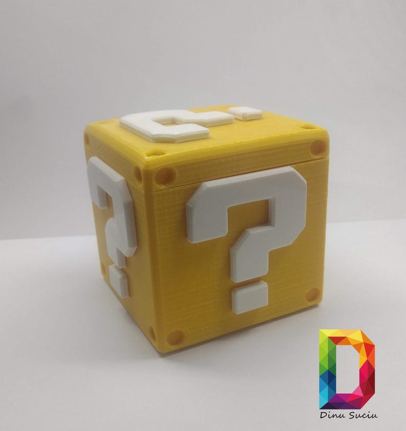Super Mario Question Box Decor - Retro Gaming Room Decoration - Geek ...