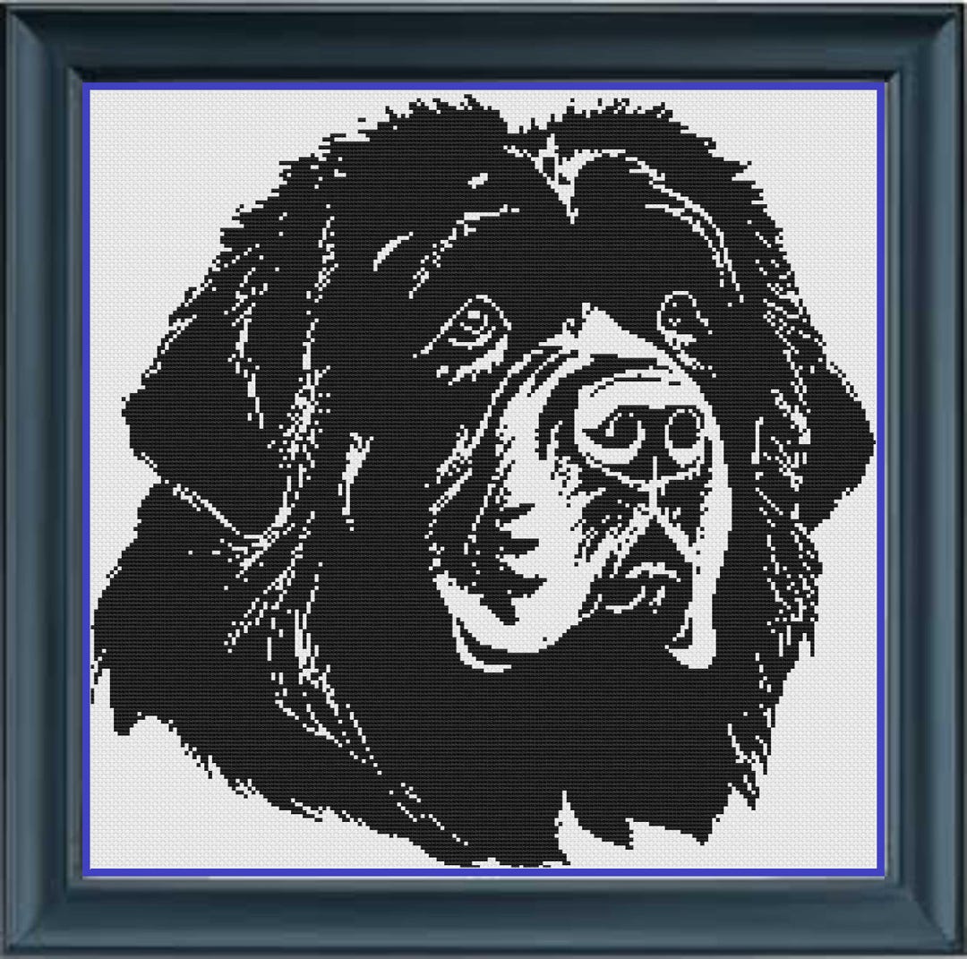 Tibetan Mastiff 1 Puppy Dog Cross Stitch Pet Portrait Pattern Graphgan ...